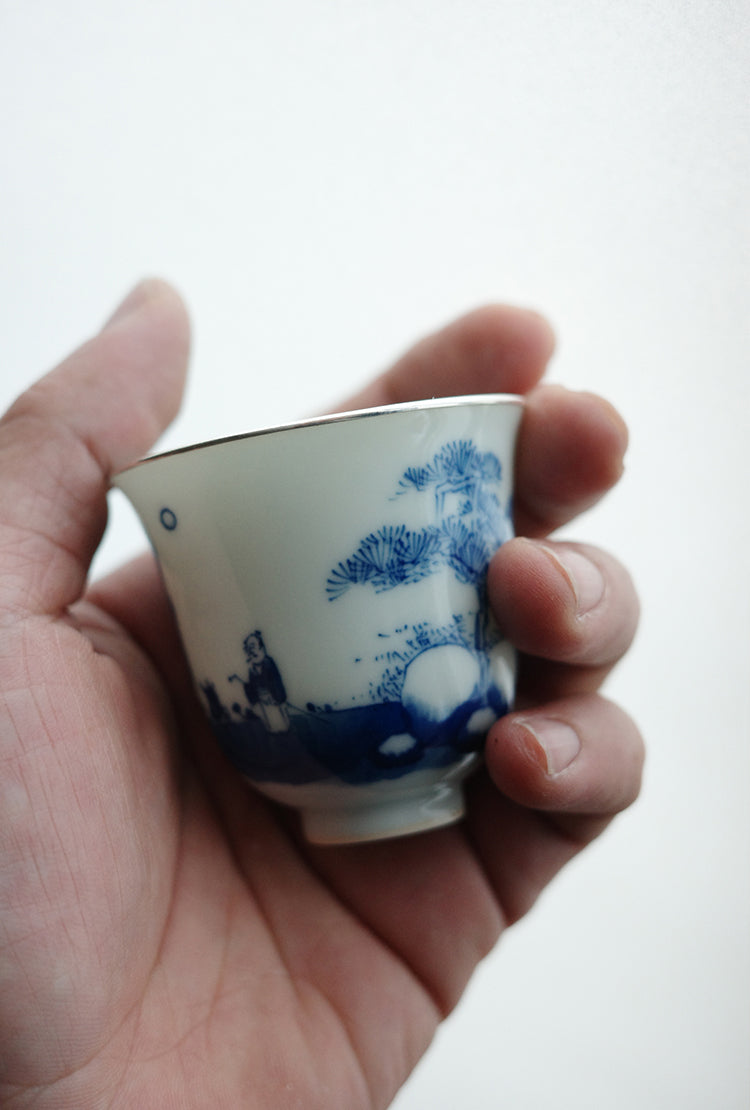 Qinghua Host Teacup 60ml- The boy, the hermit, and the mountain – 180andup
