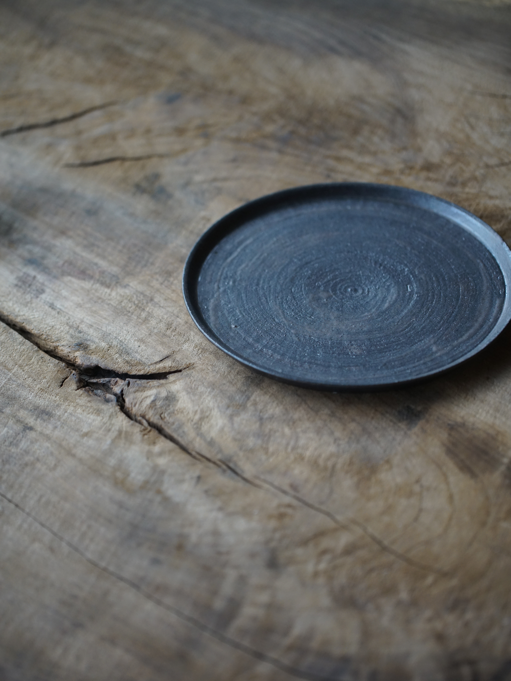 Metal-glazed Japanese Zen-style Round Porcelain Tea Tray – 180andup